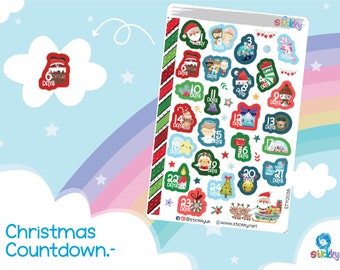 Christmas Countdown Planner Stickers - Etsy