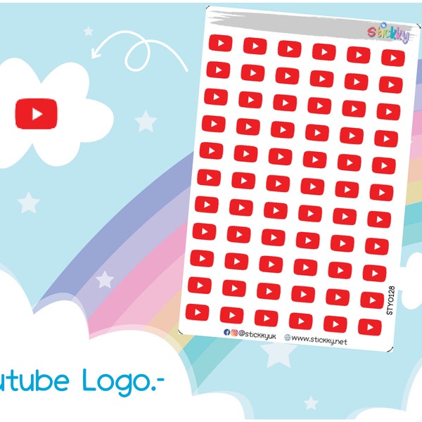 Youtube Logo Sticker - Etsy