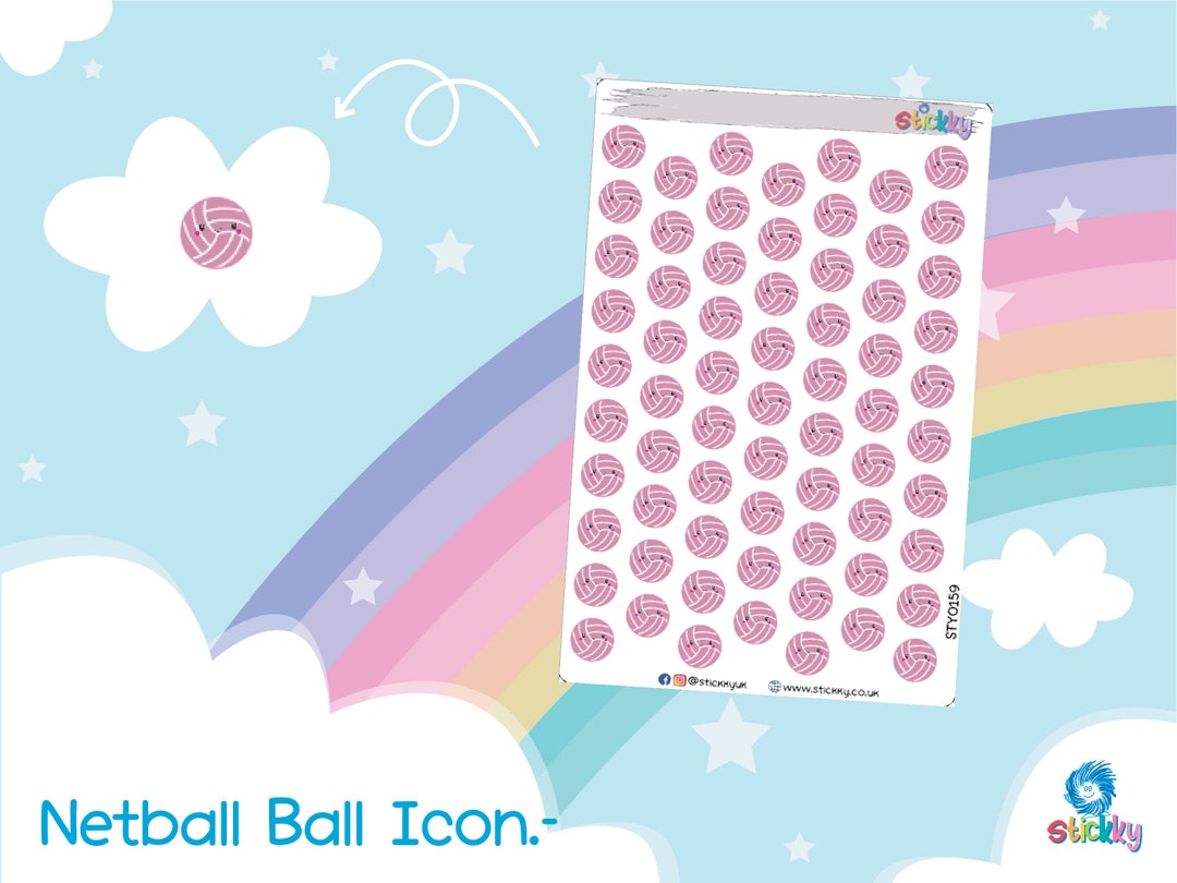 Netball Ball Stickers Sheet. - Etsy