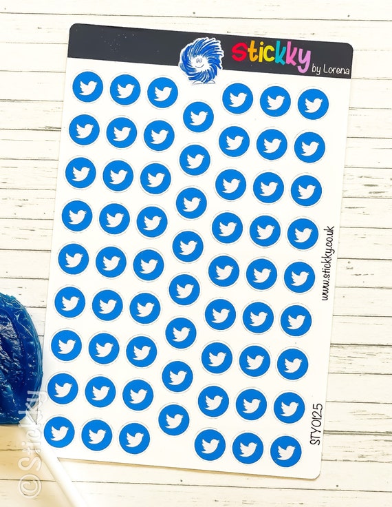 Social Media Twitter Logo Stickers Sheet. - Etsy