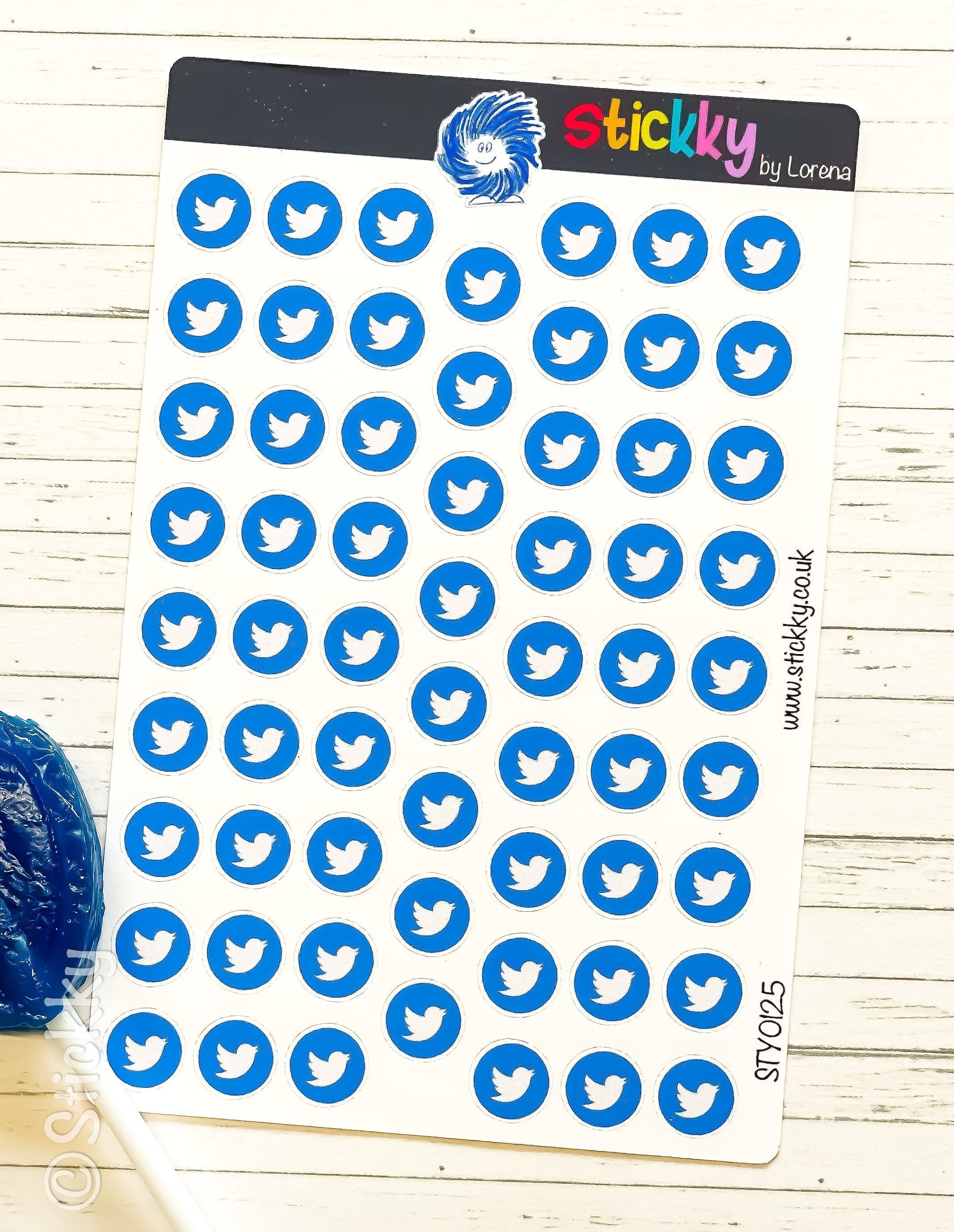 Social Media Twitter Logo Stickers Sheet. - Etsy
