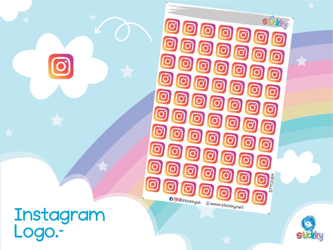 Social Media Instagram Logo Stickers Sheet.- - Etsy