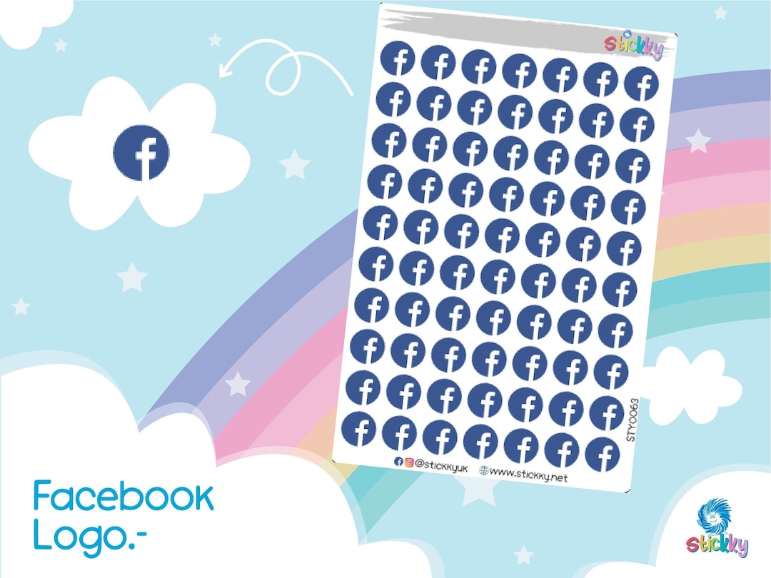 Social Media Facebook Logo Stickers Sheet.- - Etsy