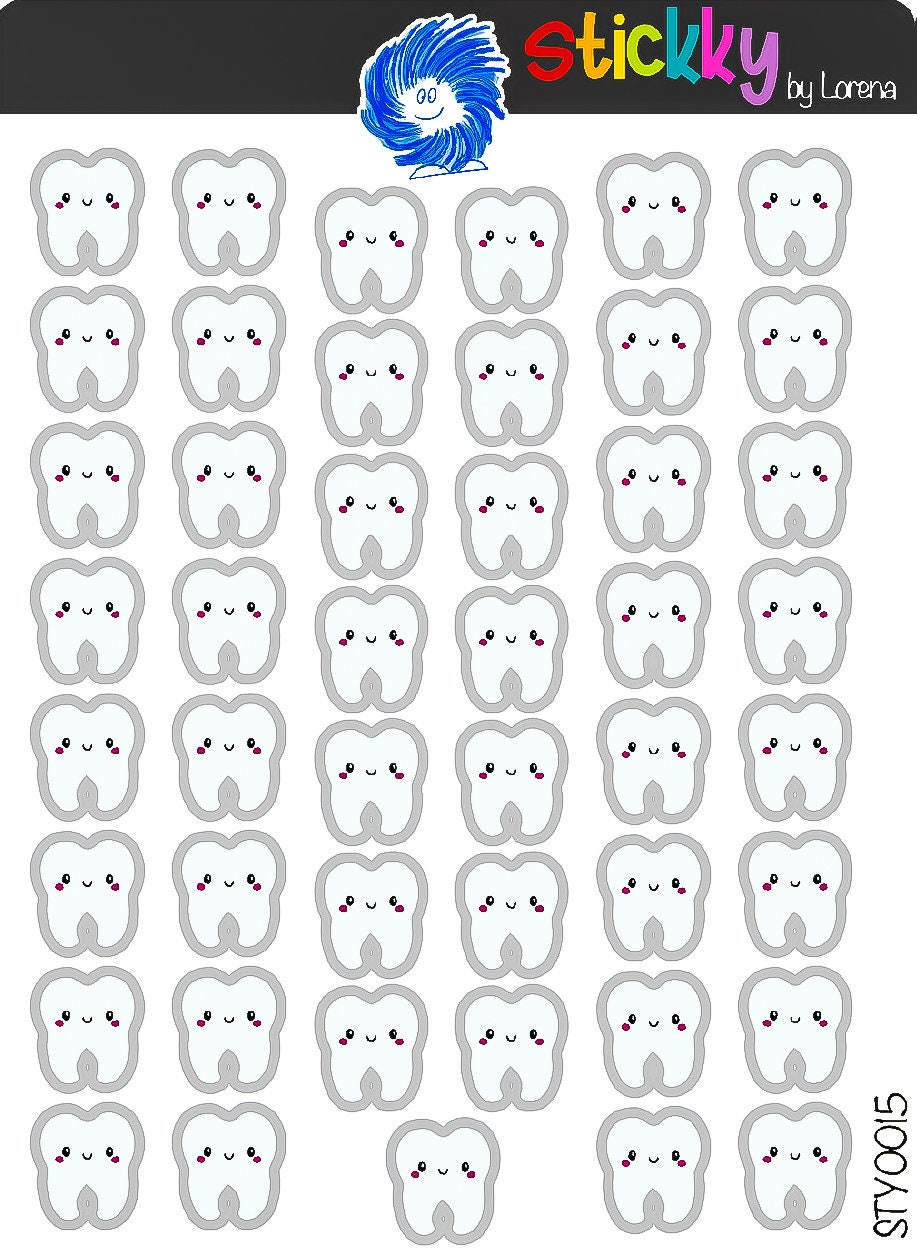 Tooth Stickers Sheet - Etsy