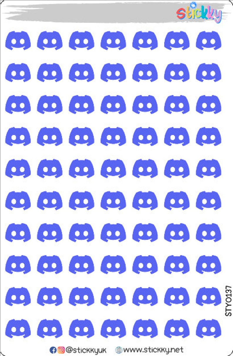 Social Media Discord Logo Stickers Sheet. - Etsy
