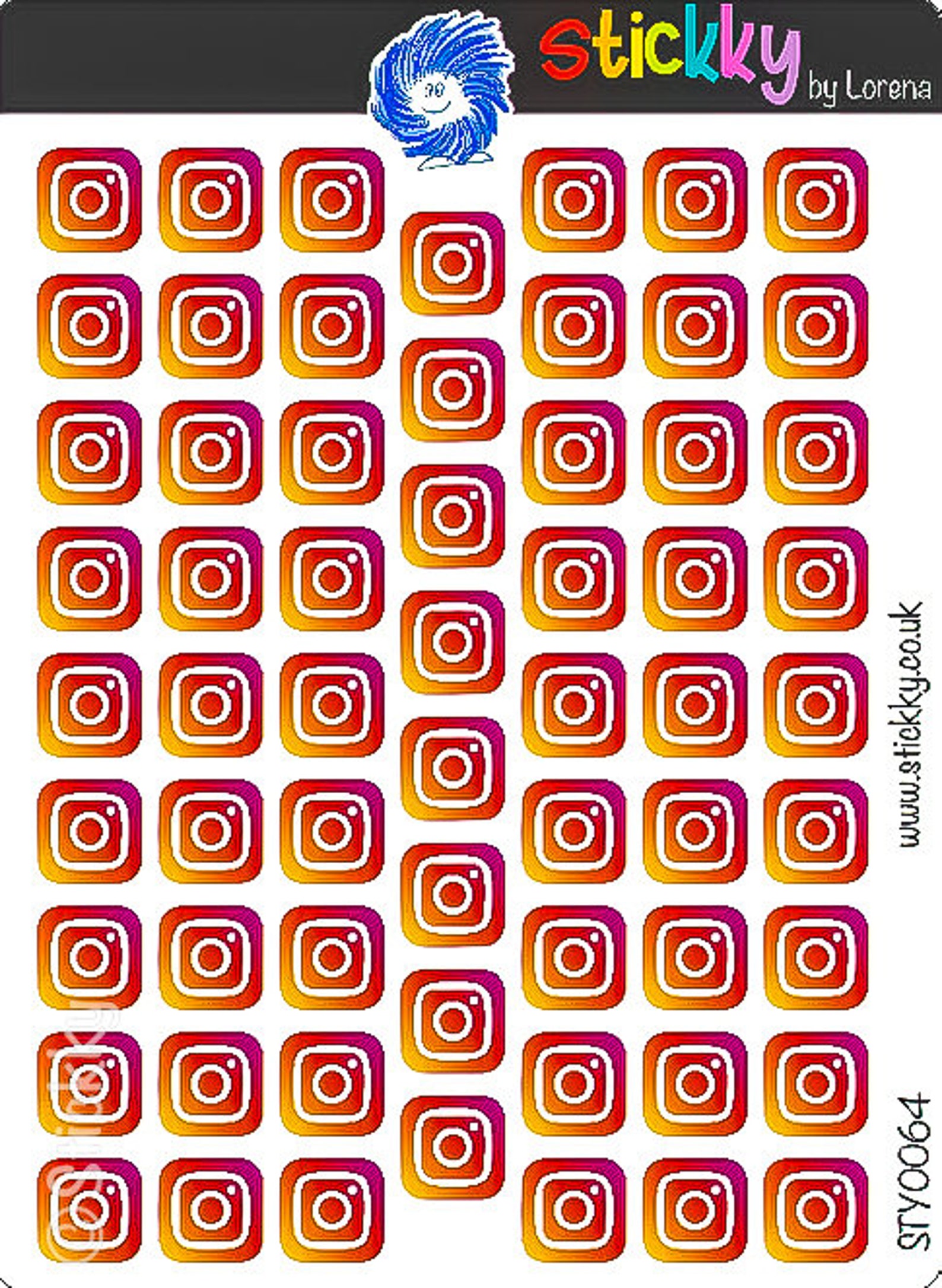 Social Media Instagram Logo Stickers Sheet.- - Etsy