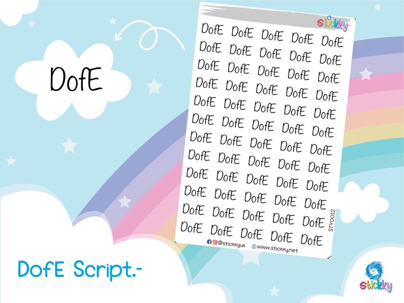 Duke of Edinburgh (dofe) Script Planner Transparent Stickers Sheet - Etsy