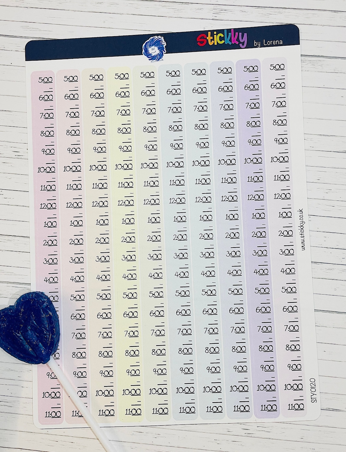 Time Strip 1/2 Hour Vertical Functional Stickers Sheet. - Etsy