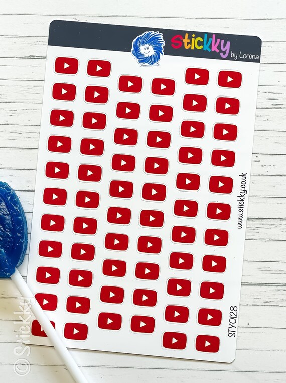 Social Media Youtube Logo Stickers Sheet. - Etsy