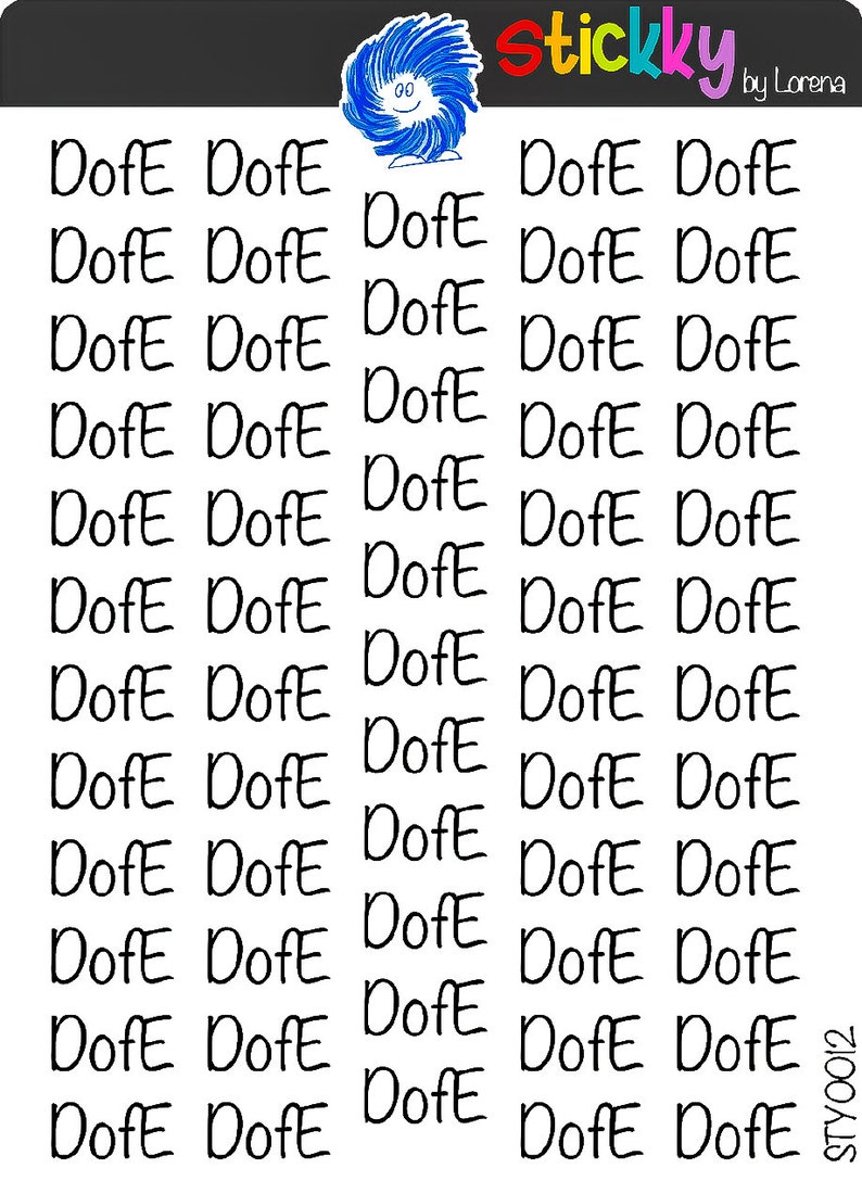 Duke of Edinburgh (dofe) Script Planner Transparent Stickers Sheet - Etsy