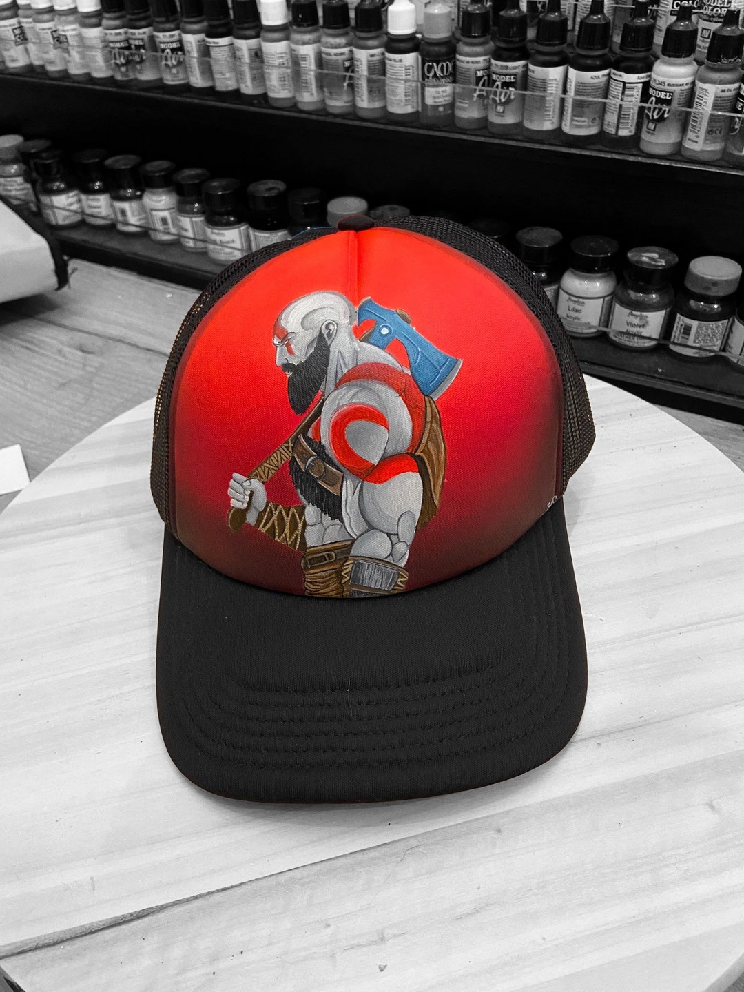 Kratos Handpainted Hat for Adults God of War Lovers - Etsy