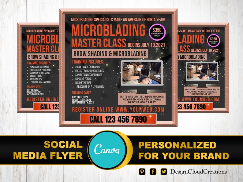 MICROBLADING FLYER TEMPLATE D.I.Y Canva Microblading Flyer - Etsy Canada
