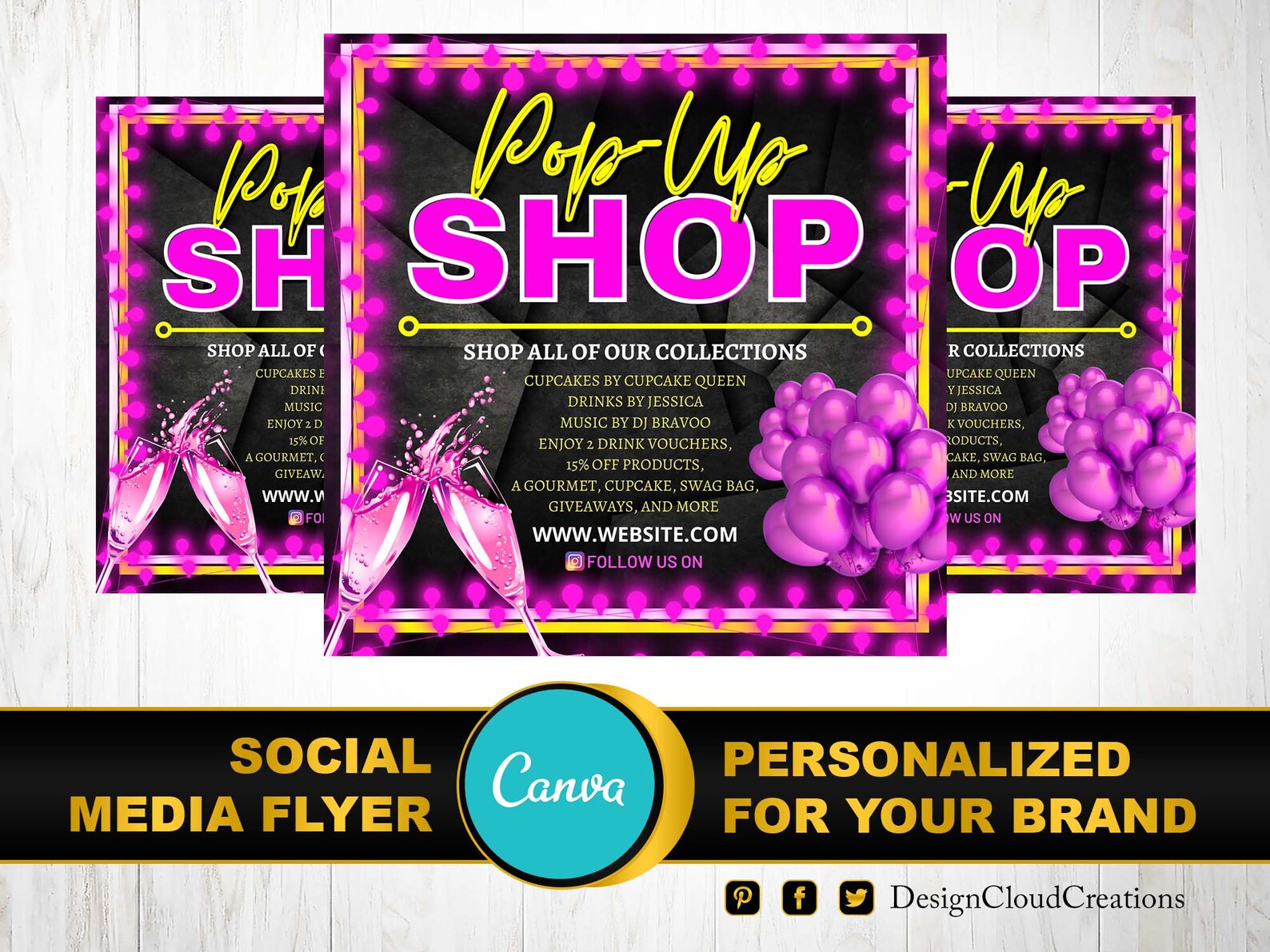 POP UP SHOP Flyer D I Y Canva Pop Up Shop Flyer Template Etsy