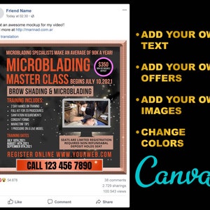 MICROBLADING FLYER TEMPLATE D.I.Y Canva Microblading Flyer - Etsy Canada