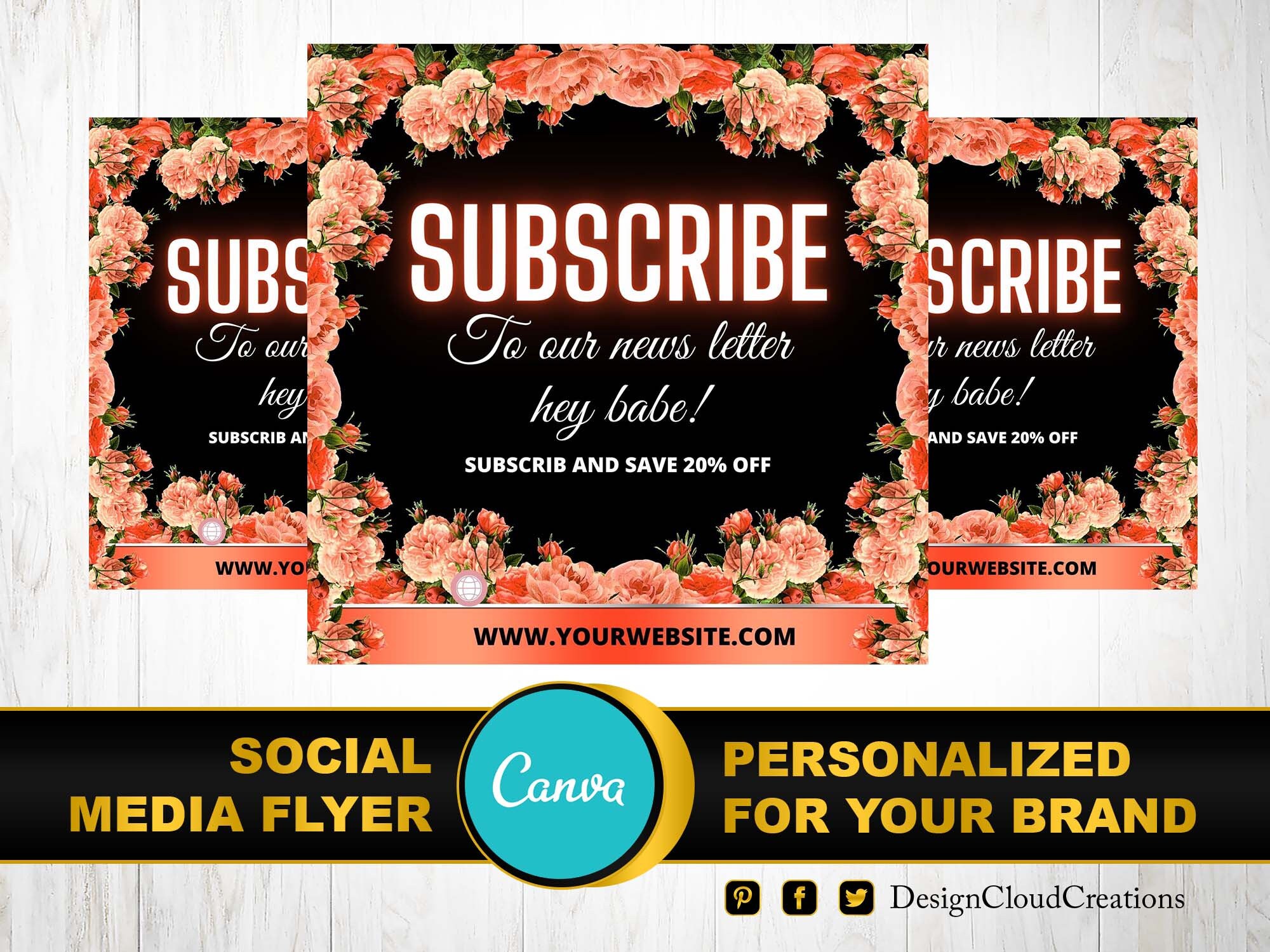 SUBSCRIBE FLYER D.I.Y Canva Subscribe Flyer Template 2021 | Etsy