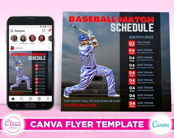 Baseball Template Canva - Etsy