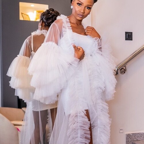 Long Bridal Robes White Bride Robe Boudoir Robe Luxury Wedding - Etsy