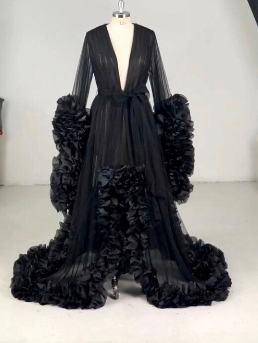 Bridal Robe With Tulle / Wedding Robes for Bride / Long Bride | Etsy