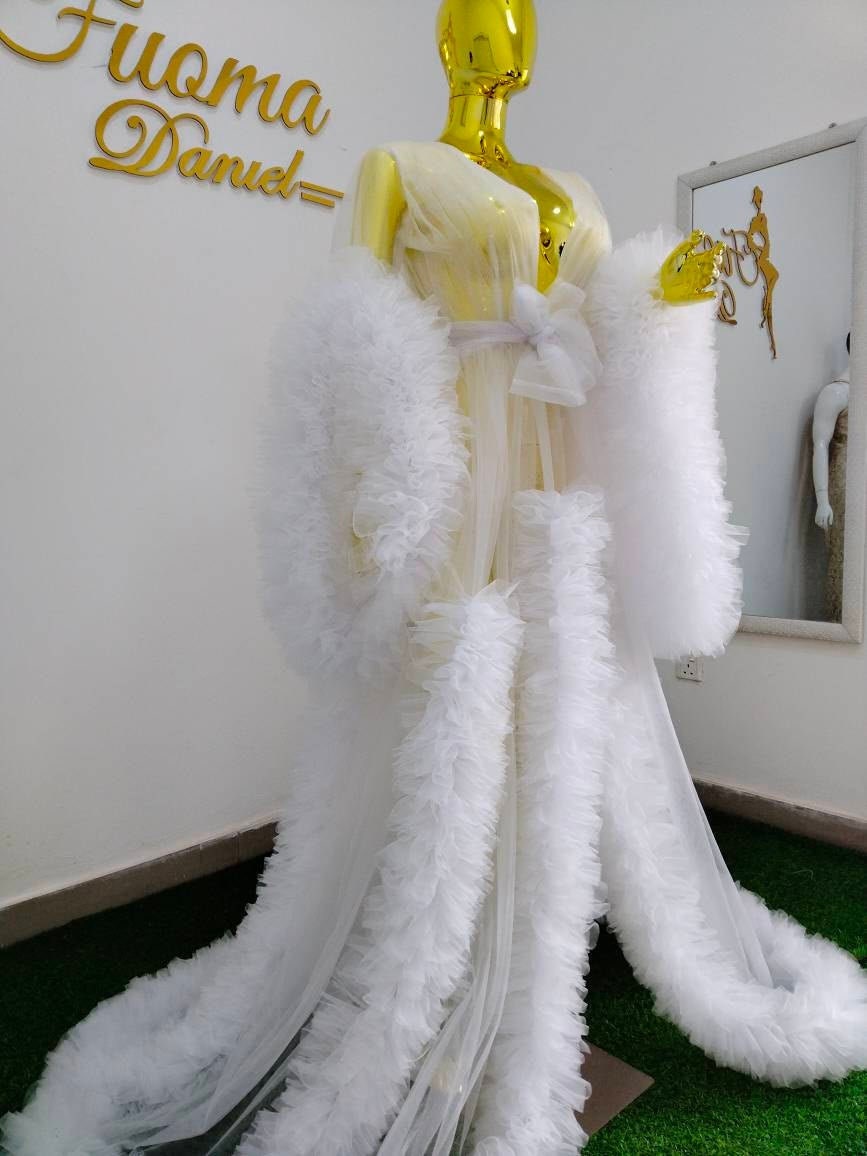 Bridal Robe With Tulle / Wedding Robes for Bride / Long Bride - Etsy