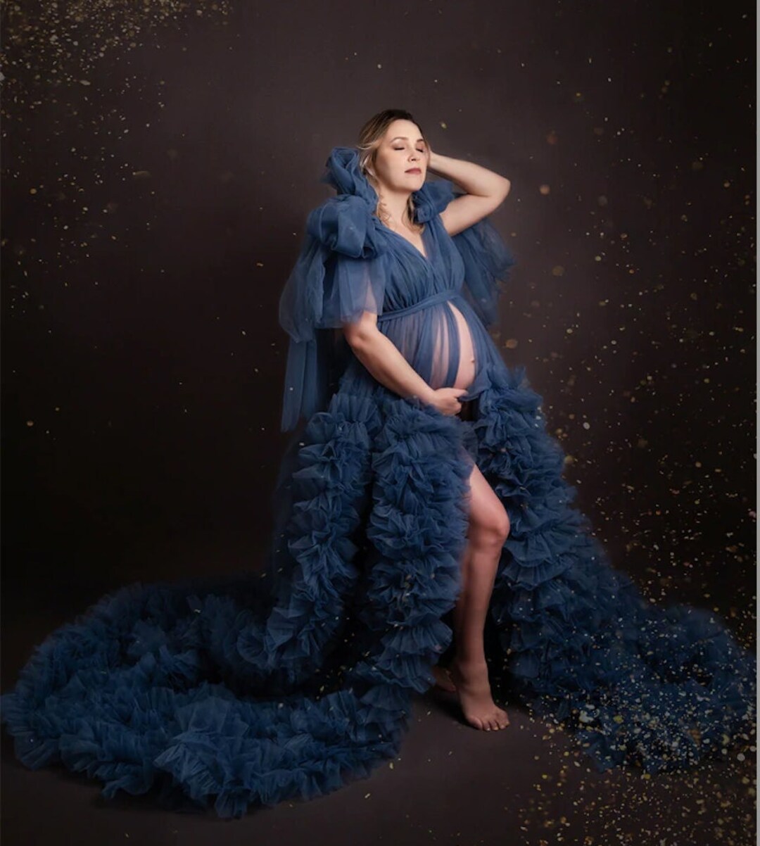 Tulle Maternity Robe / Tulle Maternity Dress / Pregancy Photography ...