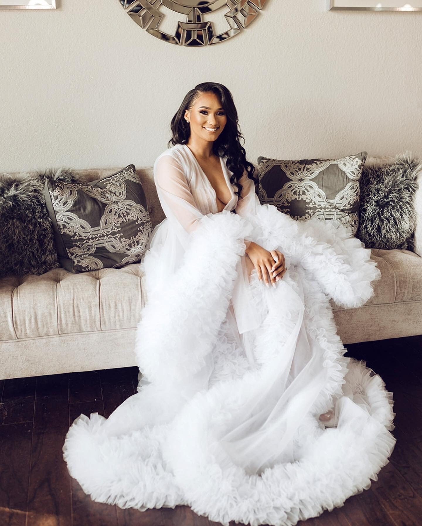 Bridal Robe With Tulle / Wedding Robes for Bride / Long Bride - Etsy