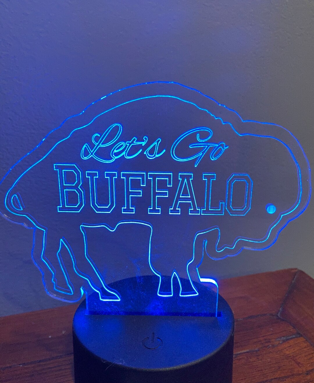 Let's Go Buffalo LED Acrylic Design Plate and Light Base With Remote ...