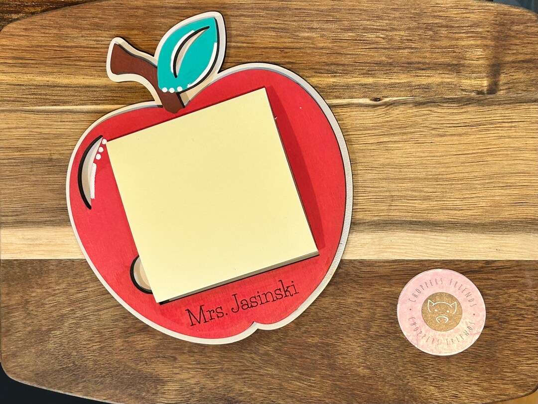 Teacher Apple Note Pad Holder - Personalized - Handmade Gift - Etsy