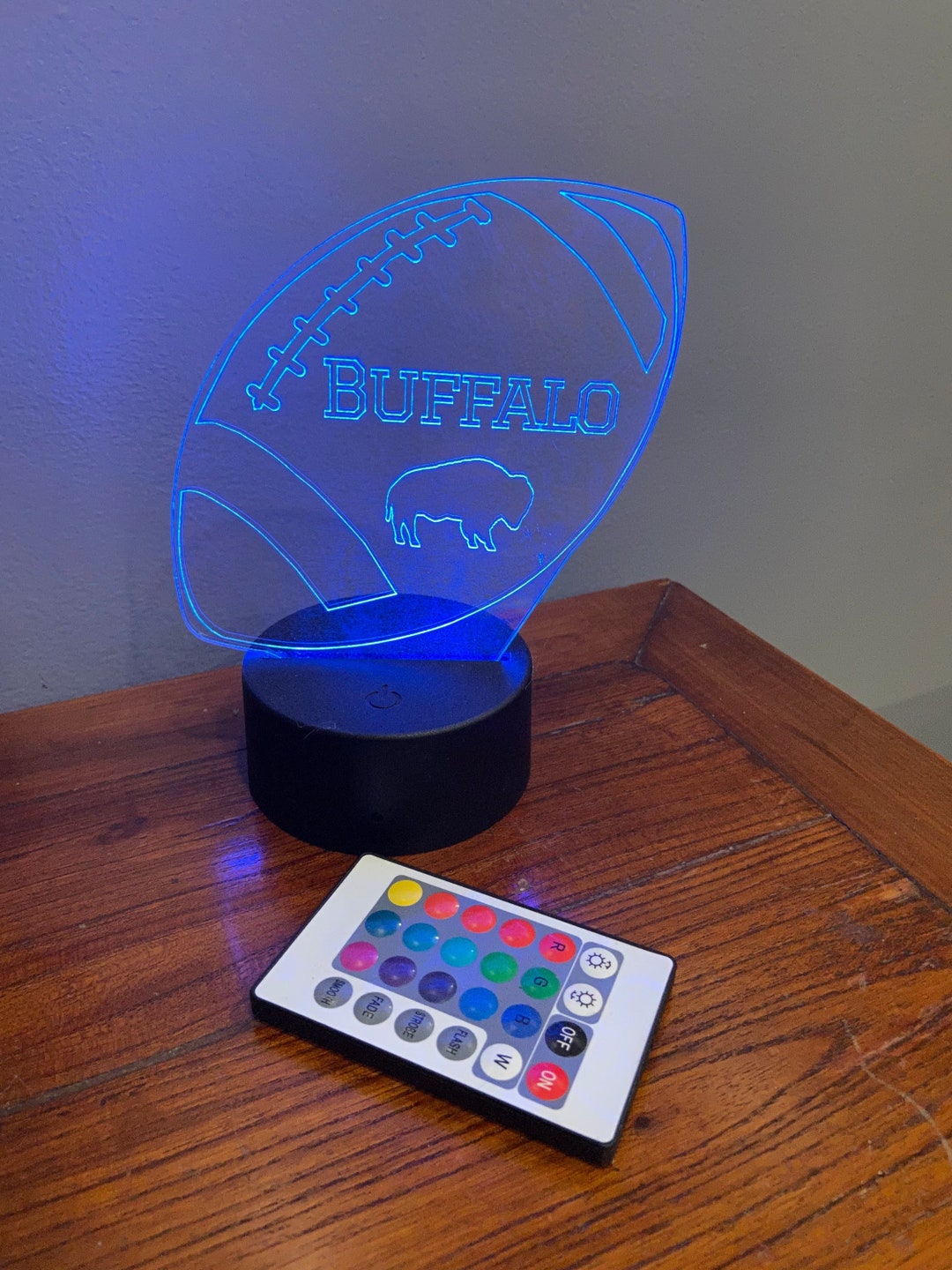 Buffalo LED Acrylic Design Plate and Light Base With Remote - Handmade ...