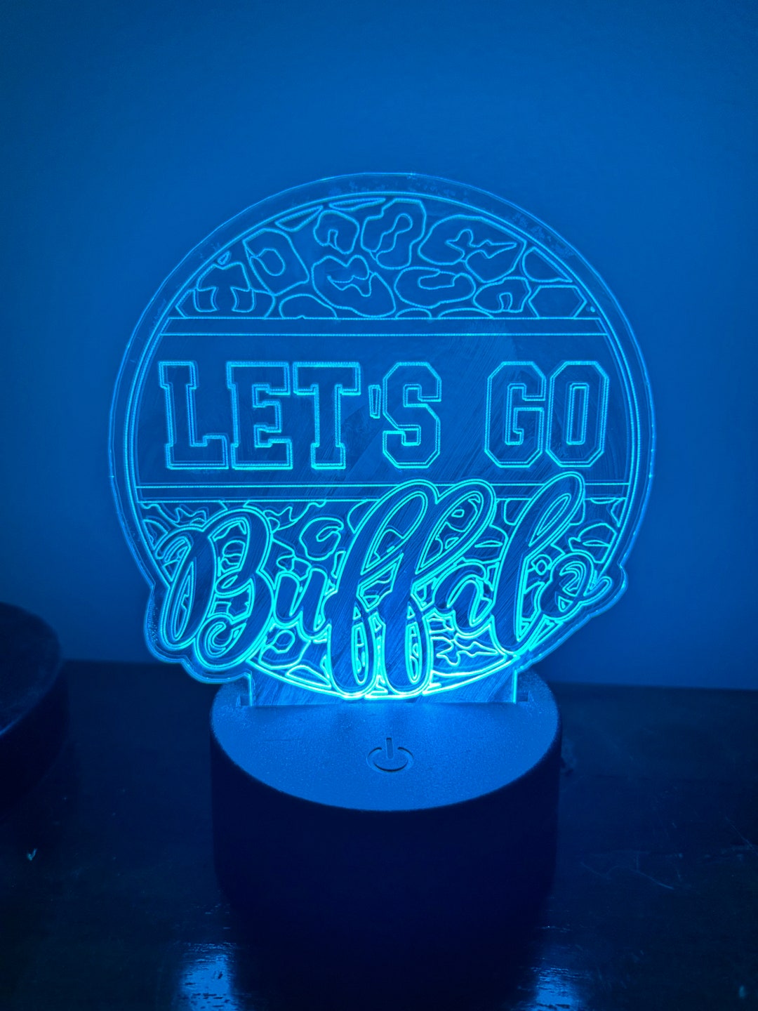 Buffalo Cheetah Lets Go Buffalo LED Acrylic Design Plate and Light Base ...