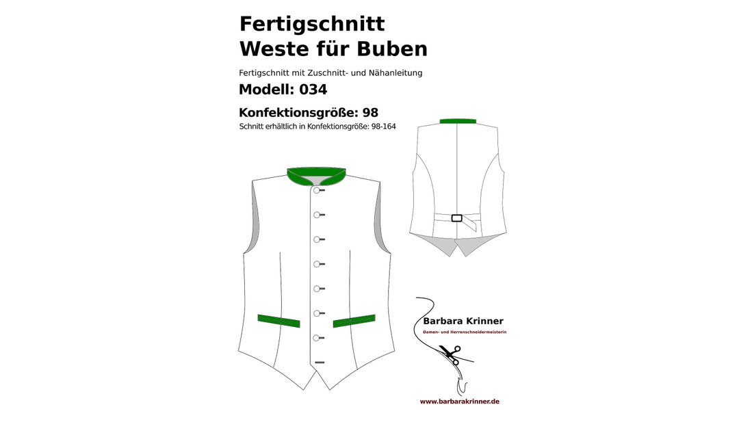 Boy's Vest Paper Sewing Pattern - Etsy