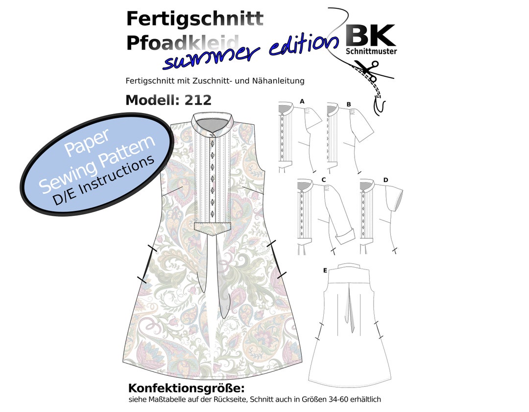 Paper Sewing Pattern Shirt Dress 212 - Etsy