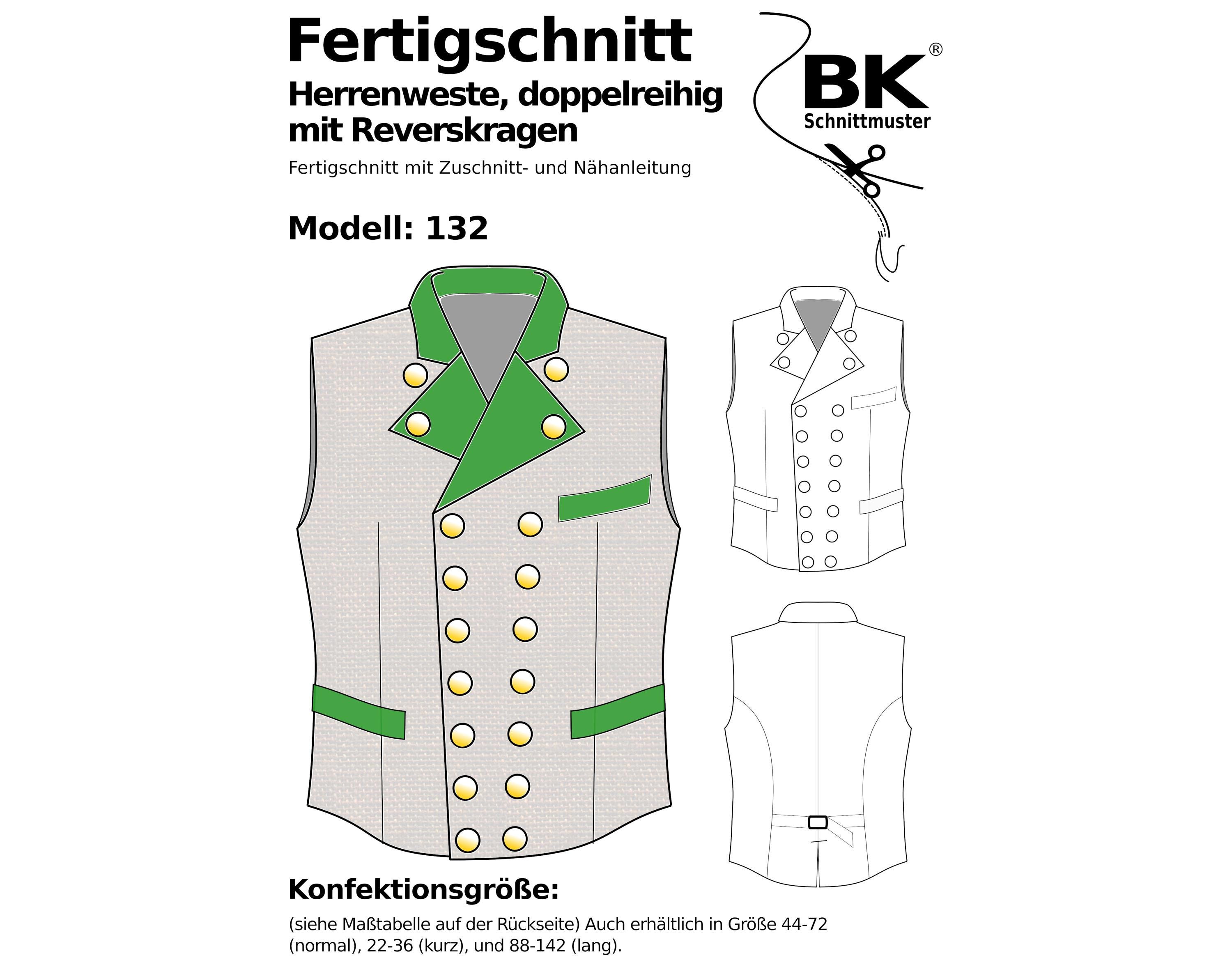 Double Breasted Men's Vest - Papersewing Pattern, Traditional Costume ...