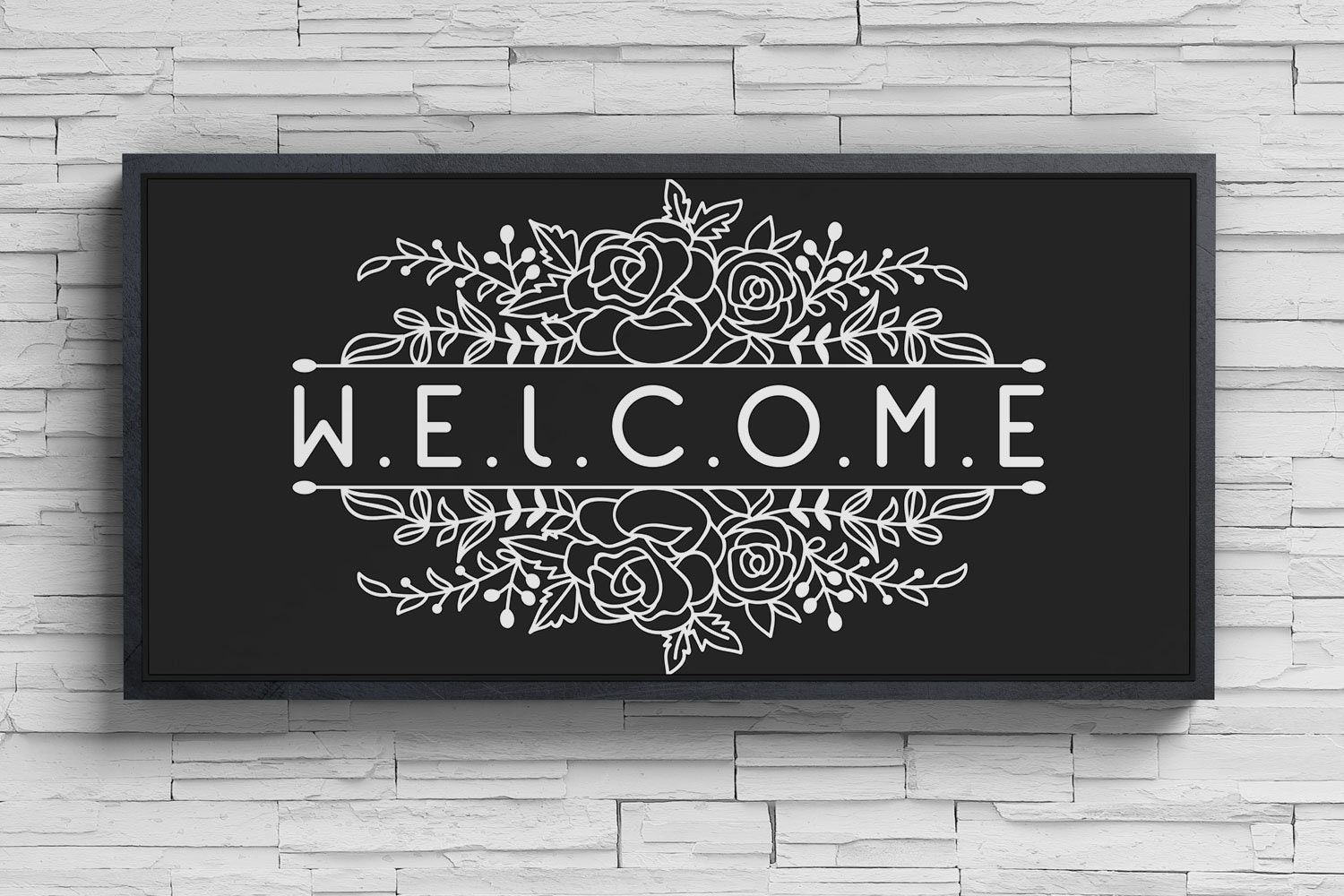 Floral Split Monogram Divider Frames SVG, Split Monogram SVG, Split ...