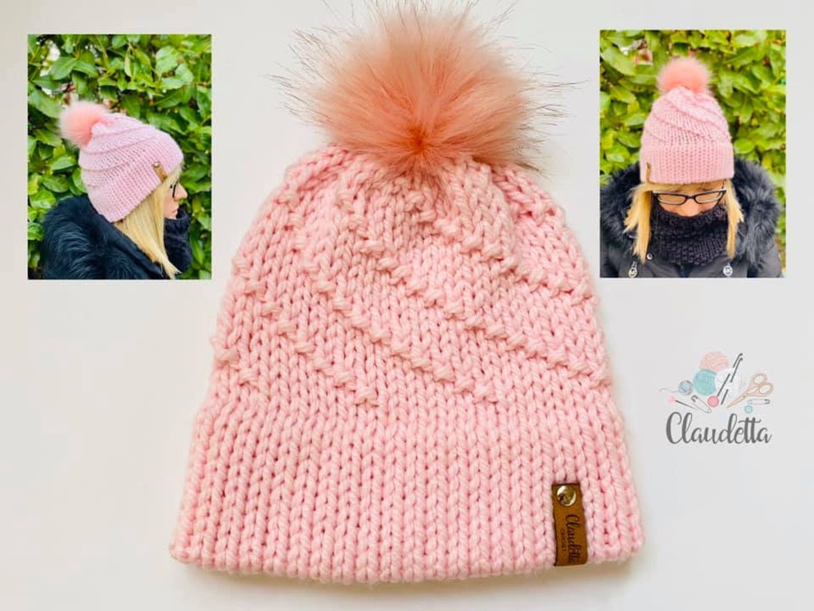 KNIT Bulky Double Brim Hat Pattern / Claudetta Hat / EASY / PDF - Etsy
