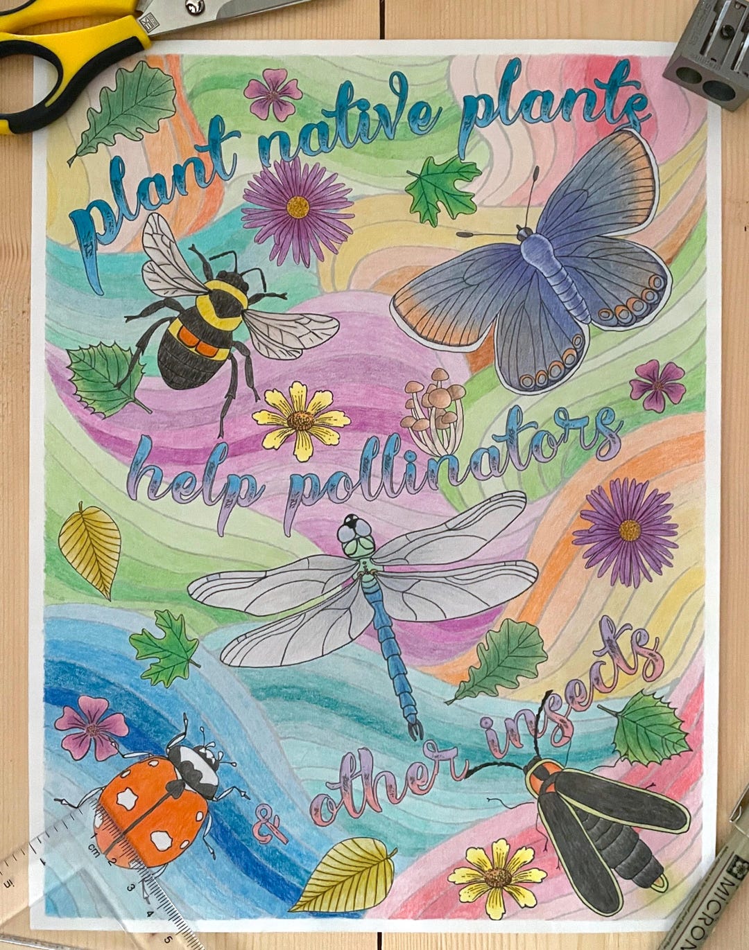 Coloring Pages, Download & Print, Native Plants, Pollinators, Bumblebee ...