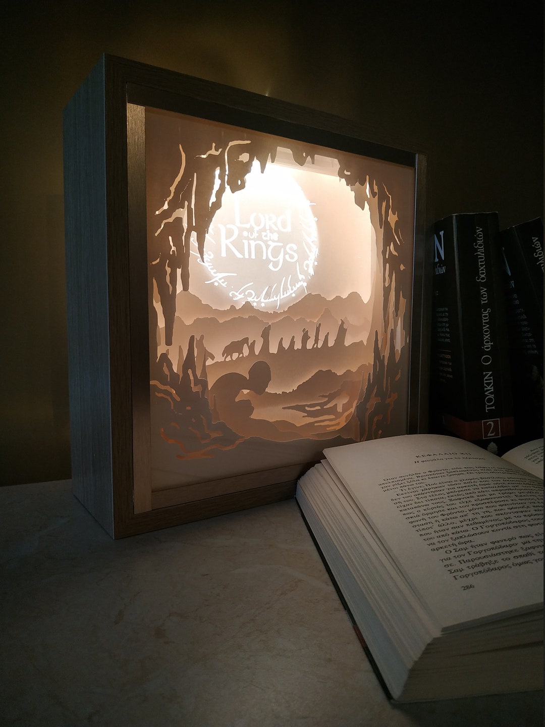 Lightbox Wood and Papercut "lord of the Rings" Inspired , Home Decor ...