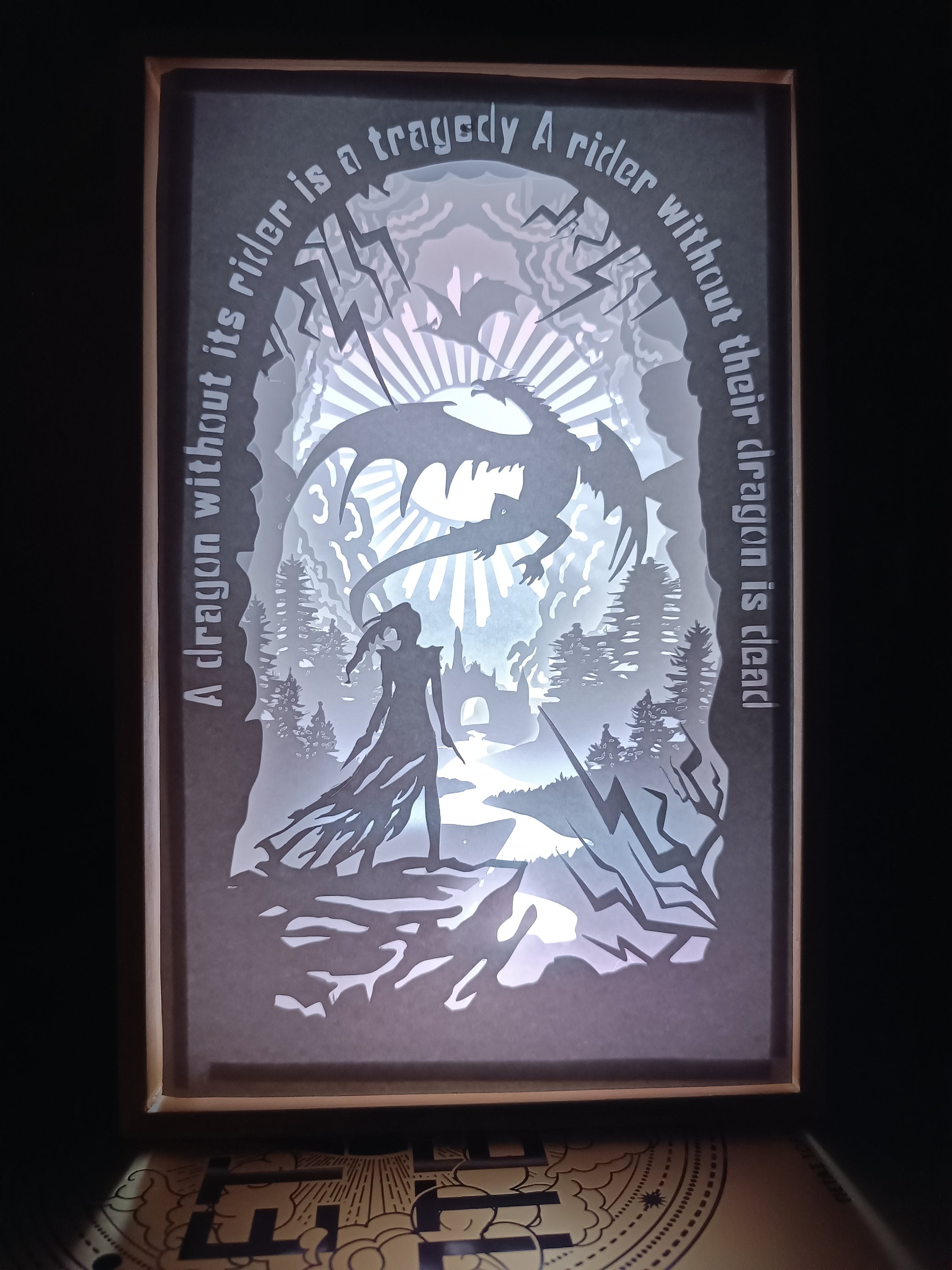 A "fourth Wing" Inspired Lightbox, Dragons, Violet, Xaden, Andarna ...
