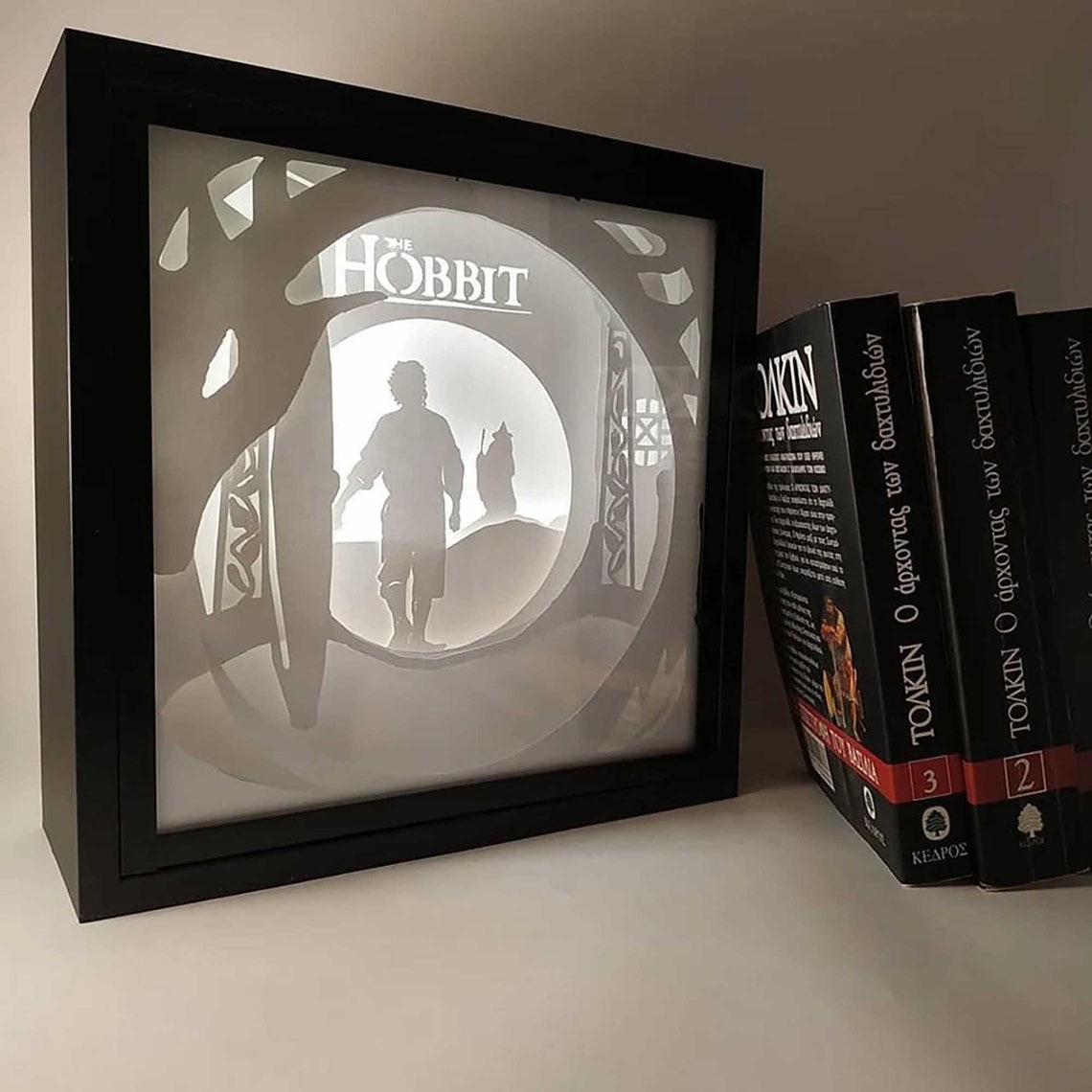 Lightbox Wood and Papercut lord of the Rings Inspired , Home Decor Lamp ...