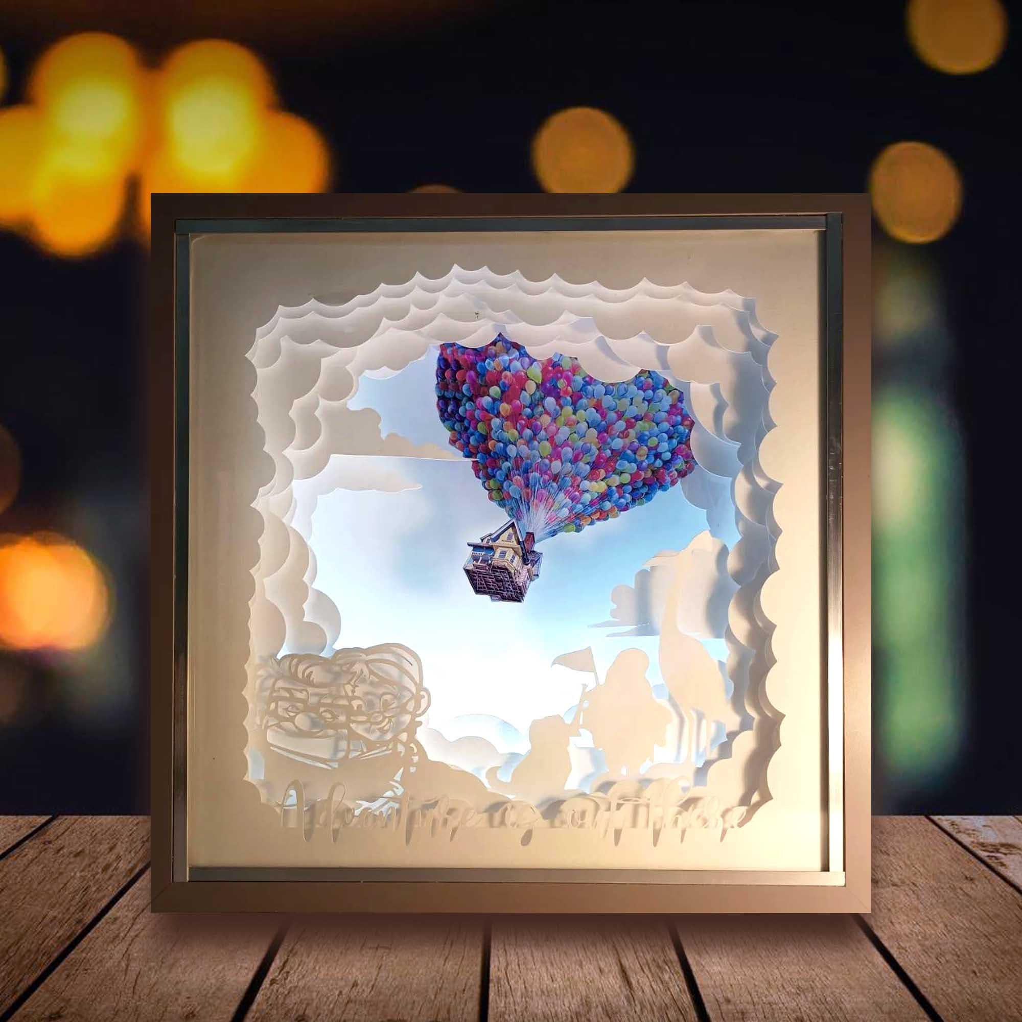 Lightbox Wood Paper-cut "up! " Movie Inspired, Home Decor Lamp ...