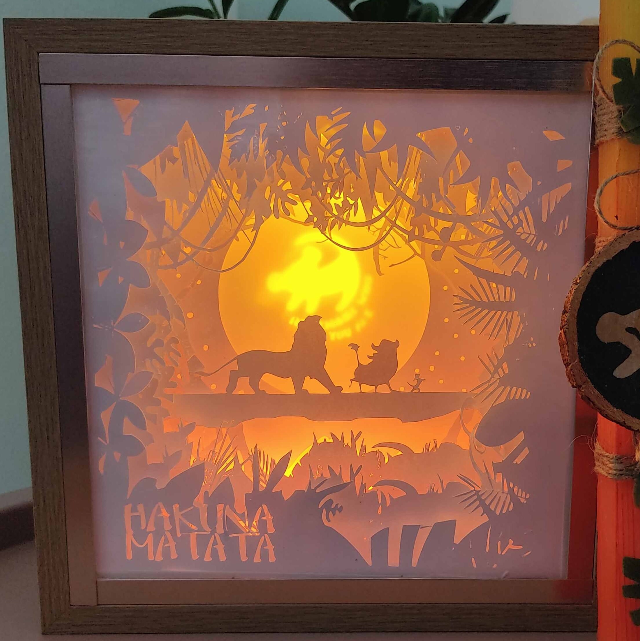Lightbox Wood and Papercut Lion King Inspired | Etsy