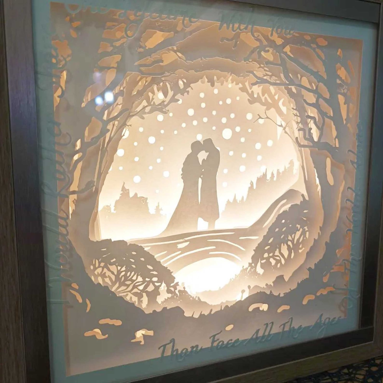 Lightbox Wood and Papercut lord of the Rings Inspired , Home Decor Lamp ...