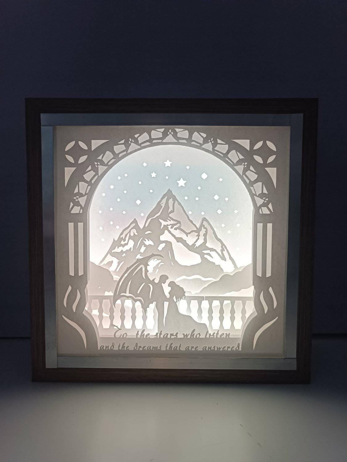 ACOTAR Lightbox: Wood Papercut Shadowbox, Fantasy Home Decor - Etsy