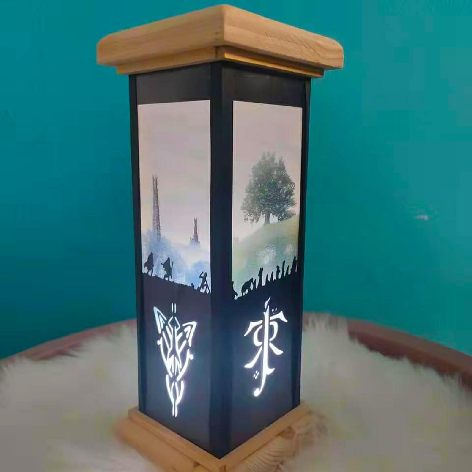 Lord of the Rings Inspired Luminary, Lightbox, Shadowbox, Wood and ...