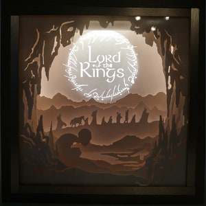 Lightbox Wood and Papercut "lord of the Rings" Inspired , Home Decor ...