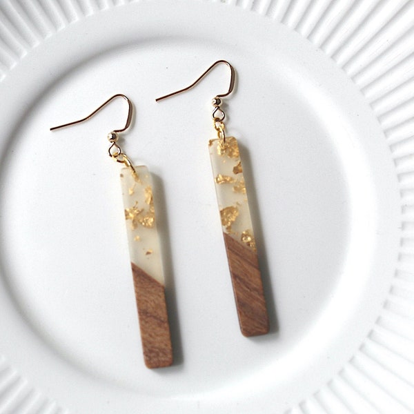 Wood Resin Earrings - Etsy