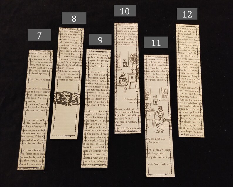 Charles Dickens' A Christmas Carol Bookmarks Made From Pre-loved Books ...