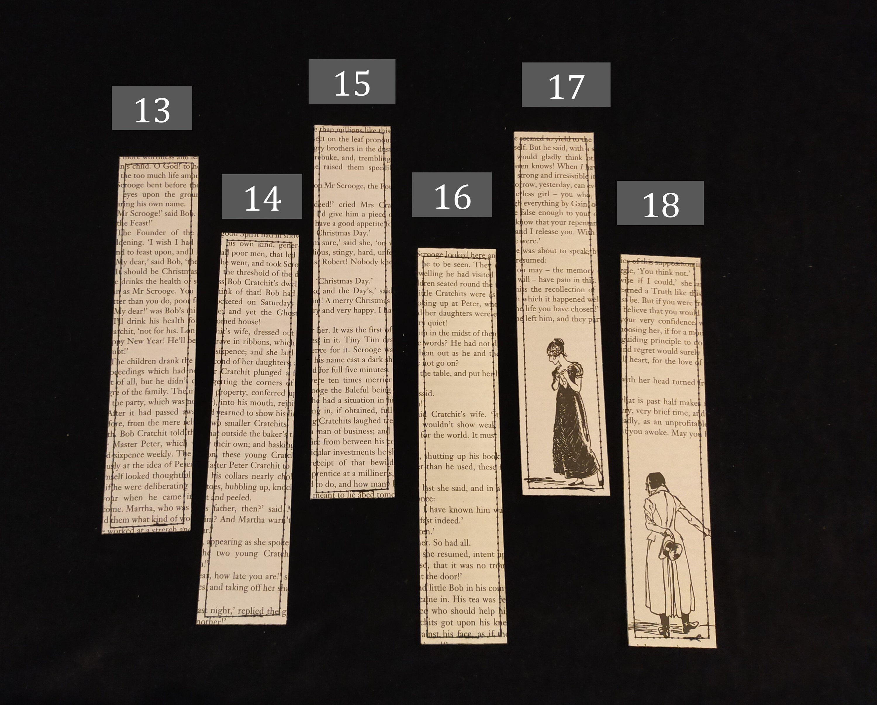 Charles Dickens' A Christmas Carol Bookmarks Made From Pre-loved Books ...