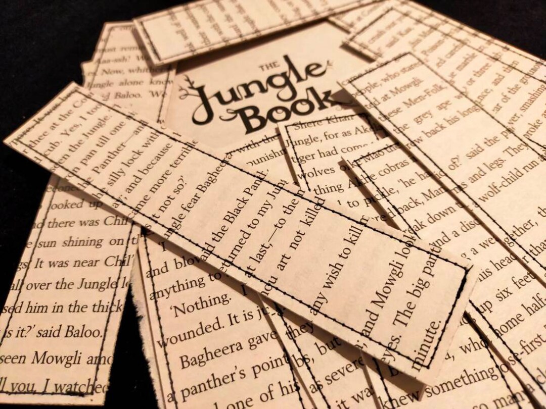 The Jungle Book by Rudyard Kipling, Bookmarks Made From Preloved Books ...