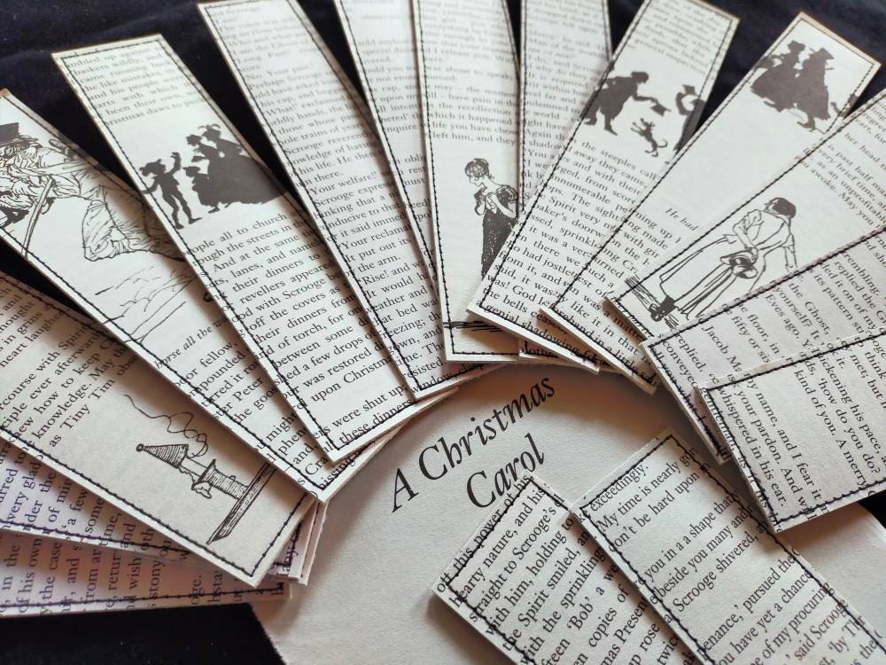 Charles Dickens' A Christmas Carol Bookmarks Made From Pre-loved Books ...
