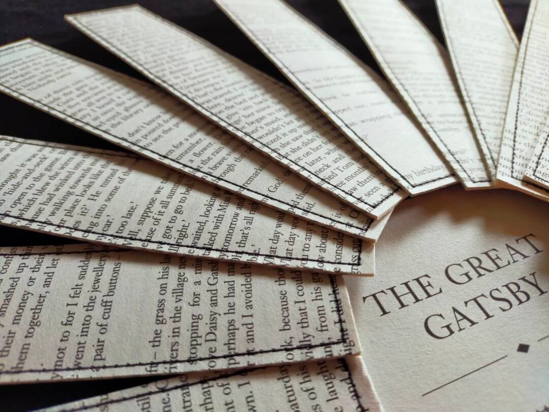 The Great Gatsby Bookmark F. Scott Fitzgerald Literary Book Accessory ...